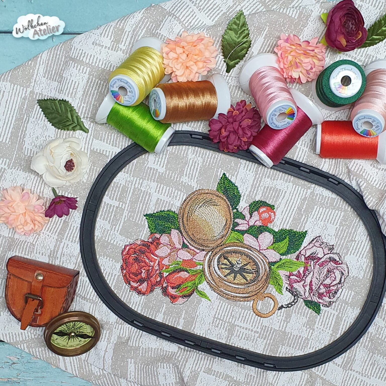 stickdatei kompass - StickZebra - professionelle Stickdateien