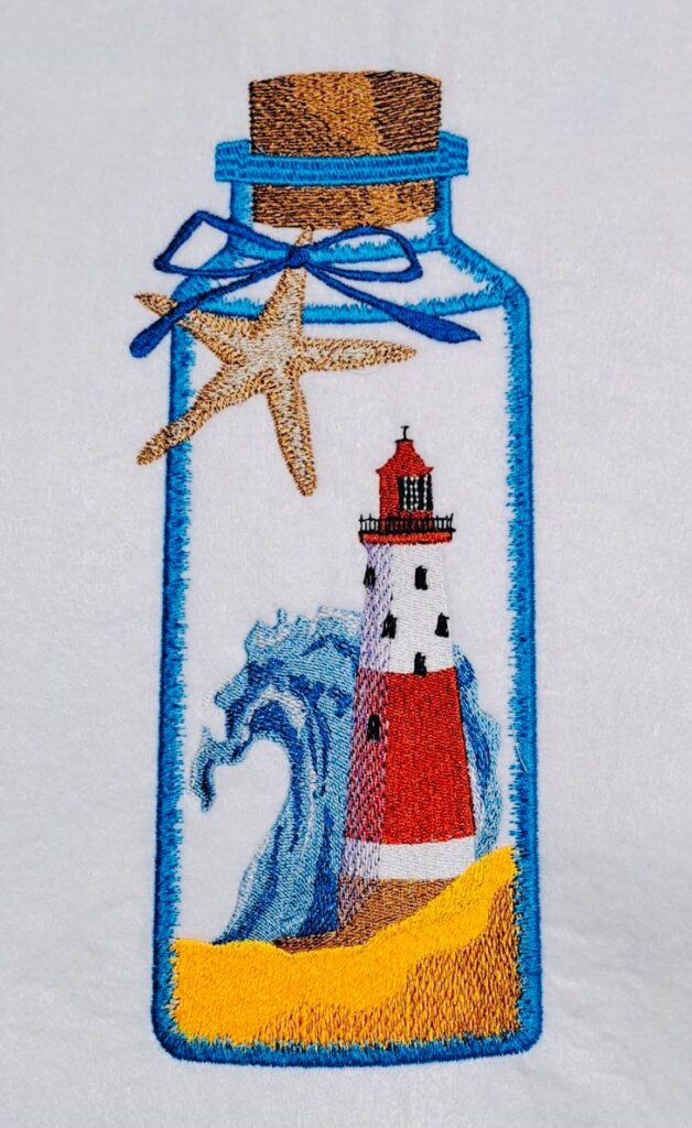 Leuchtturm im Maritimen Design - StickZebra - professionelle Stickdateien